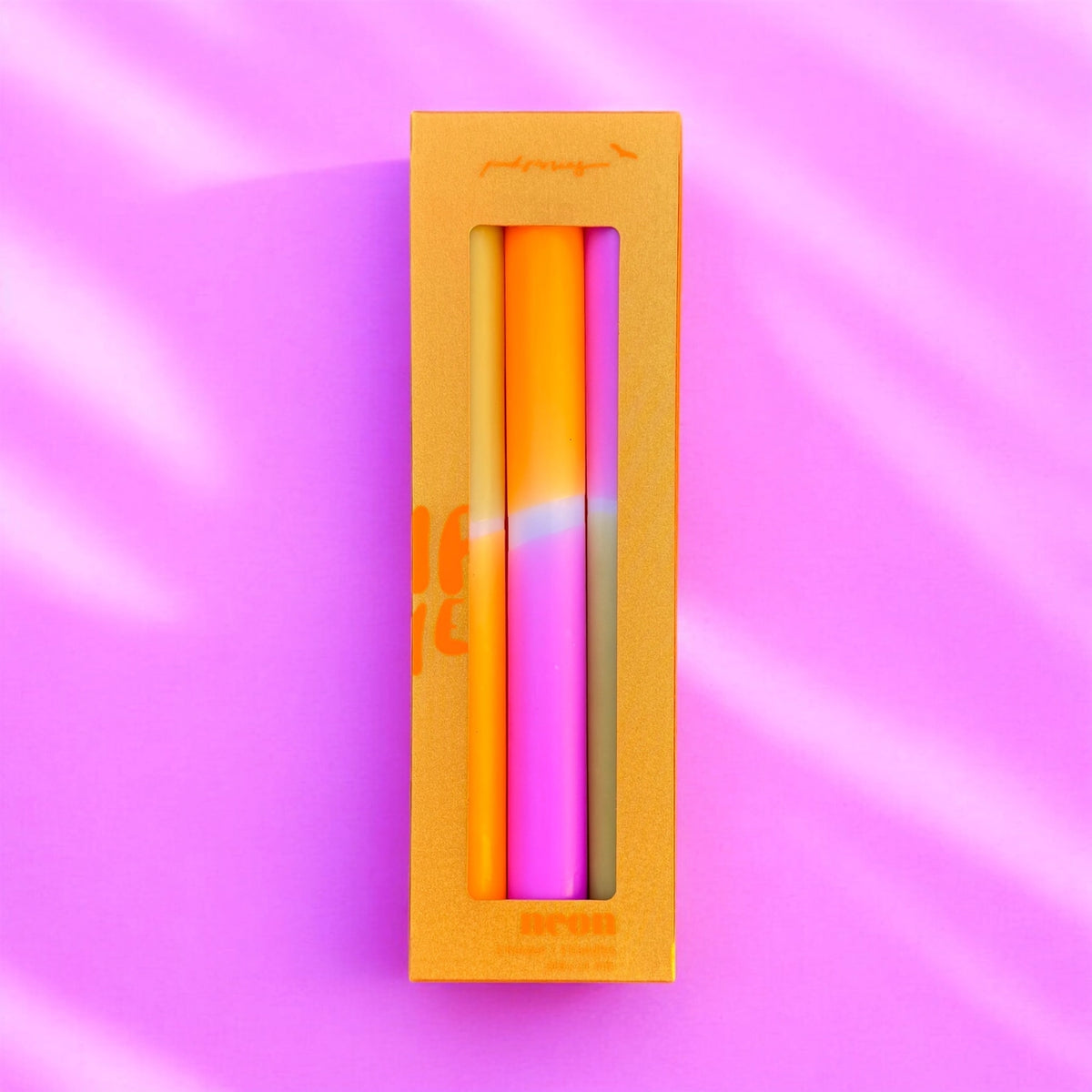 Dip Dye Neon Candles Set of 3 Honey Glaze — WanderlustWares